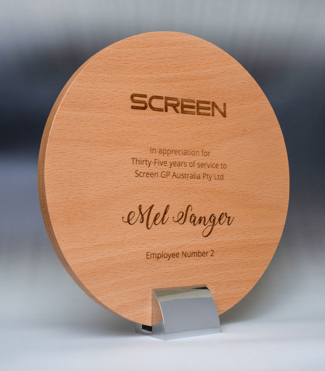 Bamboo Round Award – Wildfire Engraving