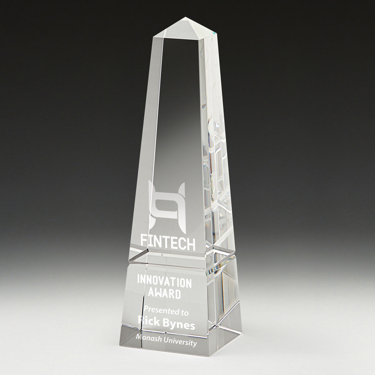 Crystal Pyramid Award – Wildfire Engraving