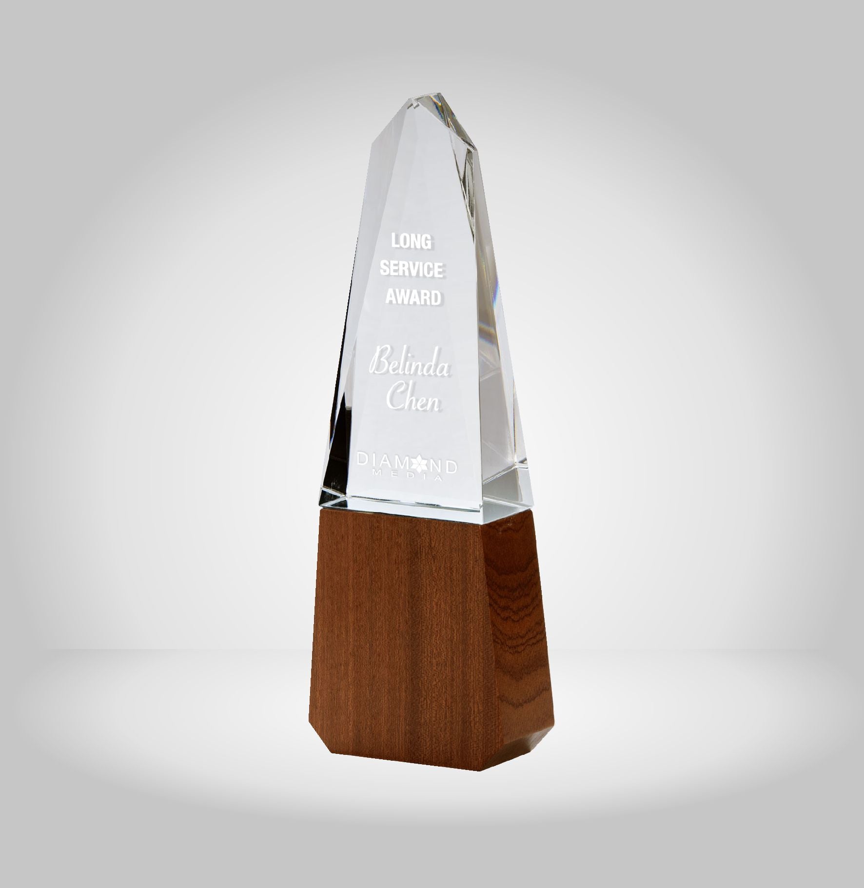 Crystal & Wood - Pyramid Walnut – Wildfire Engraving