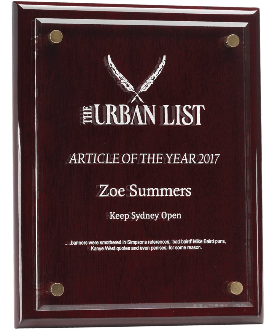 Premium Rosewood Floating Plaque – Wildfire Engraving