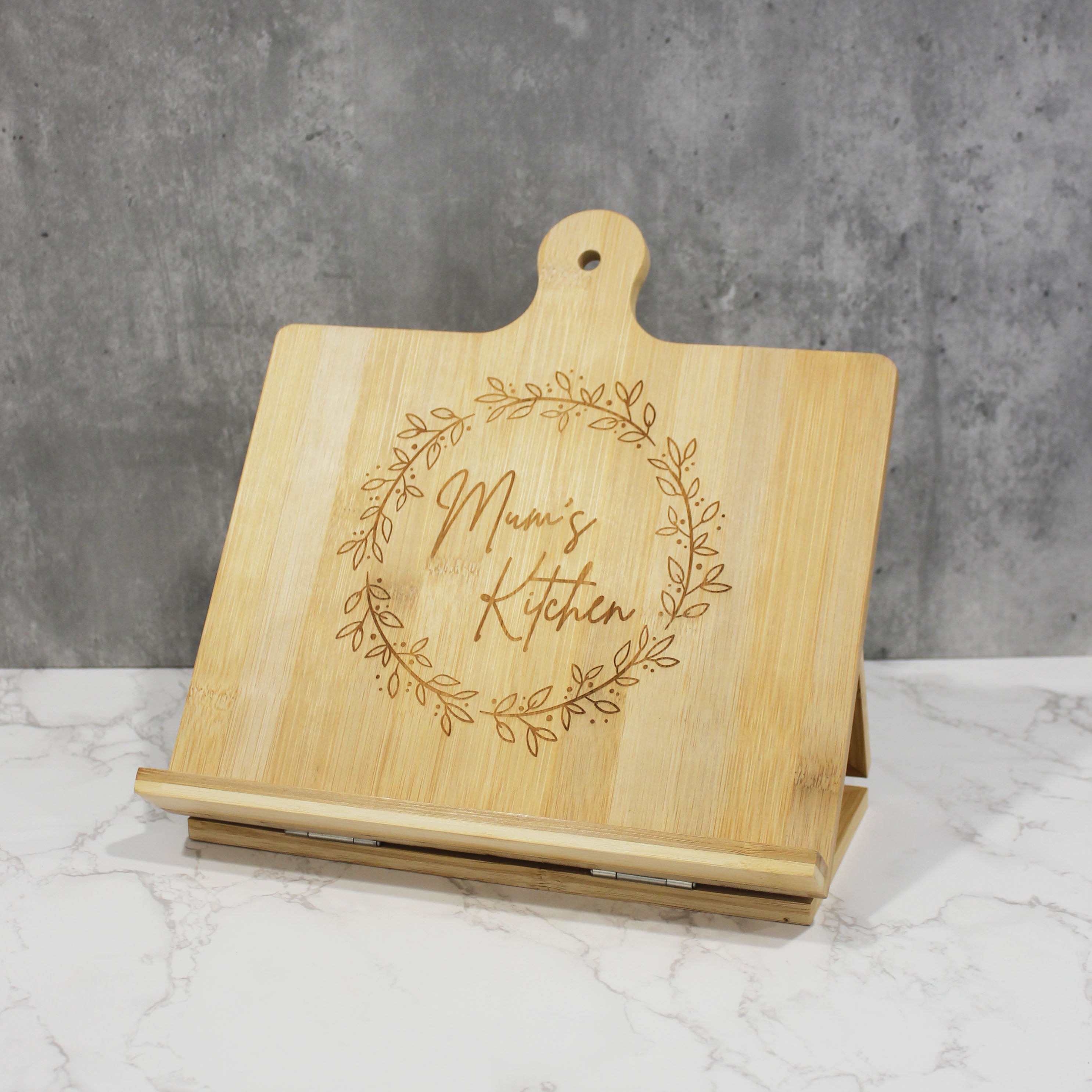 Bamboo Recipe Book Holder – Wildfire Engraving