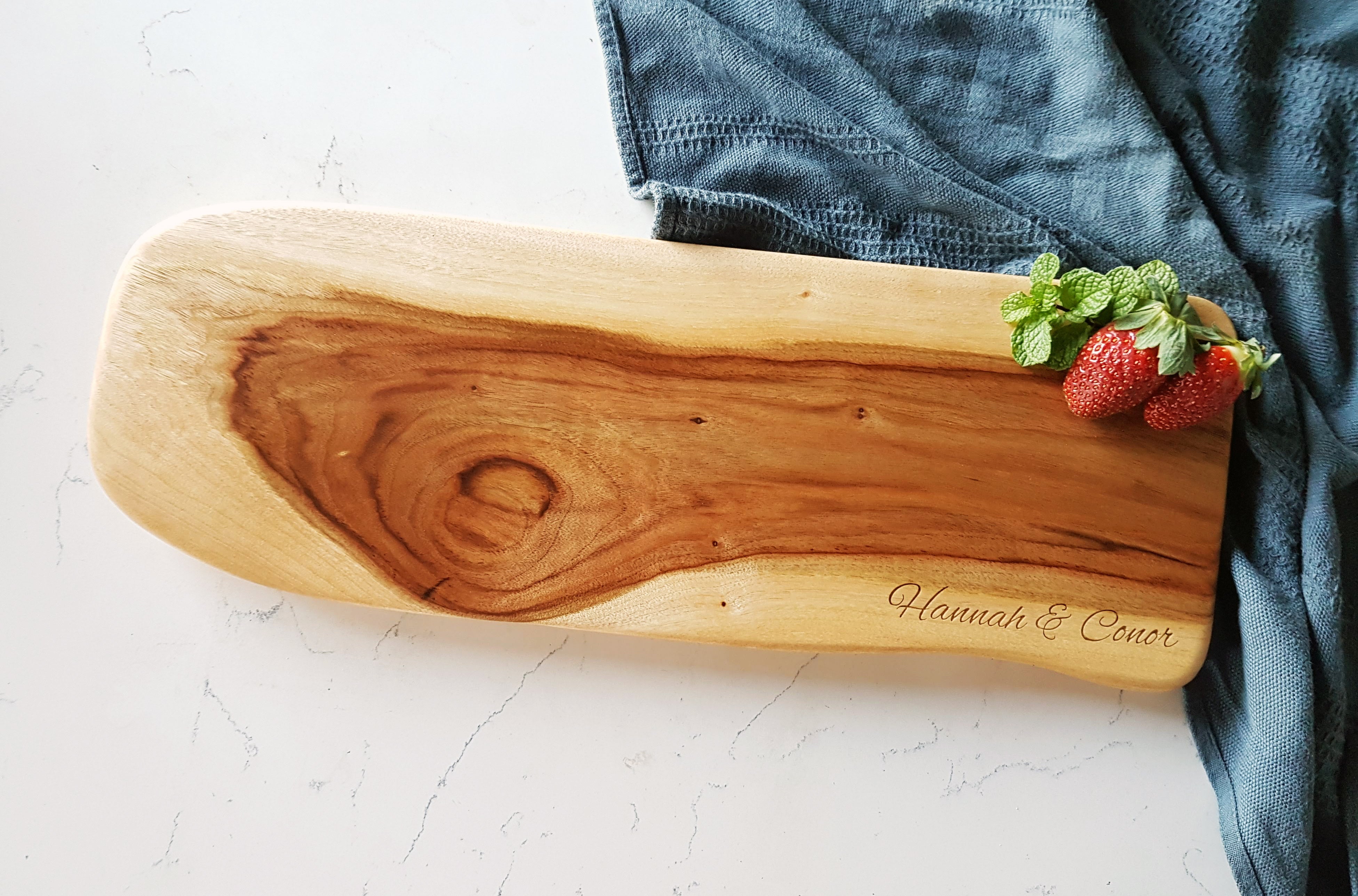 Medium Natural Edge Cutting Board – Wildfire Engraving