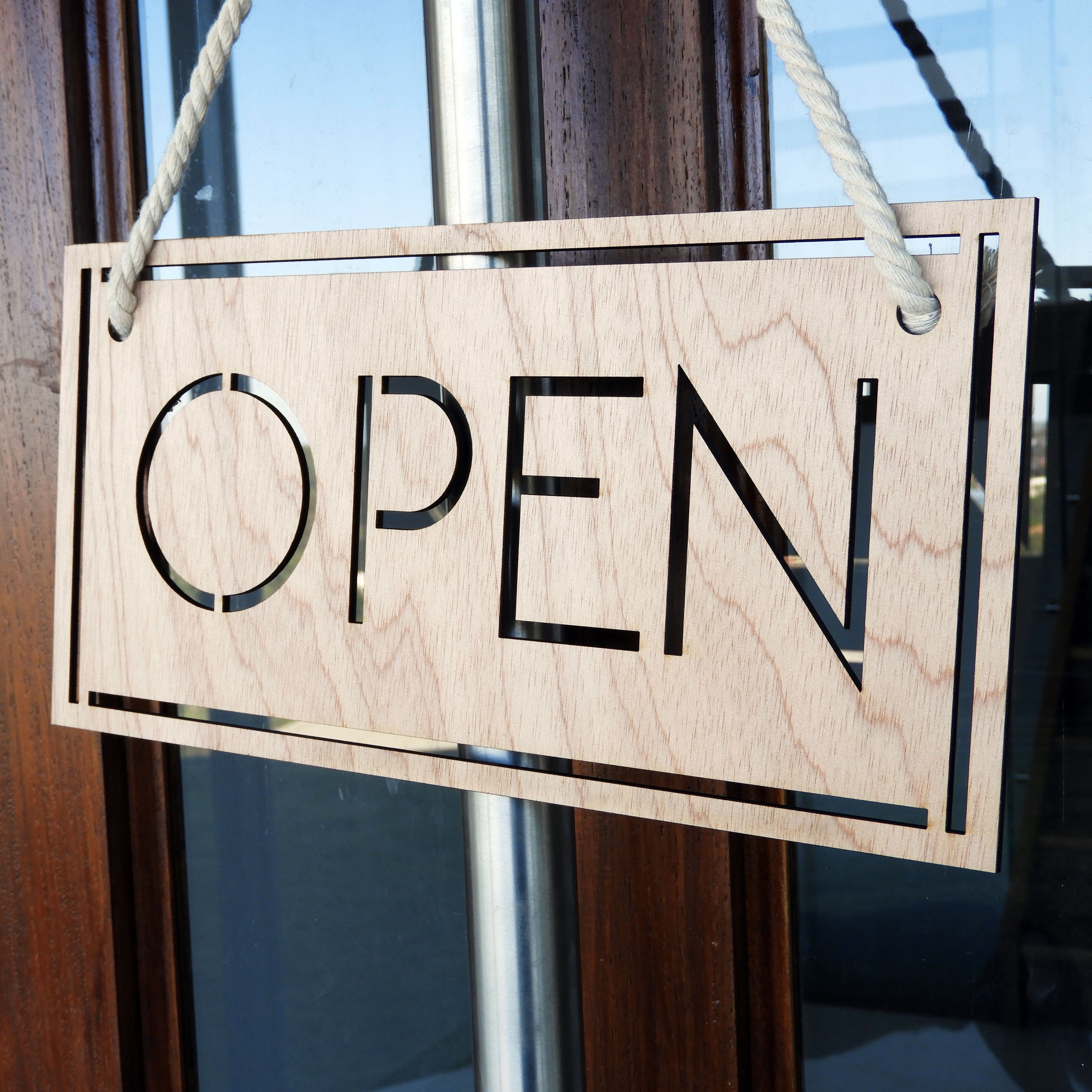 Open / Closed Signs - Modern 2 Pack – Wildfire Engraving